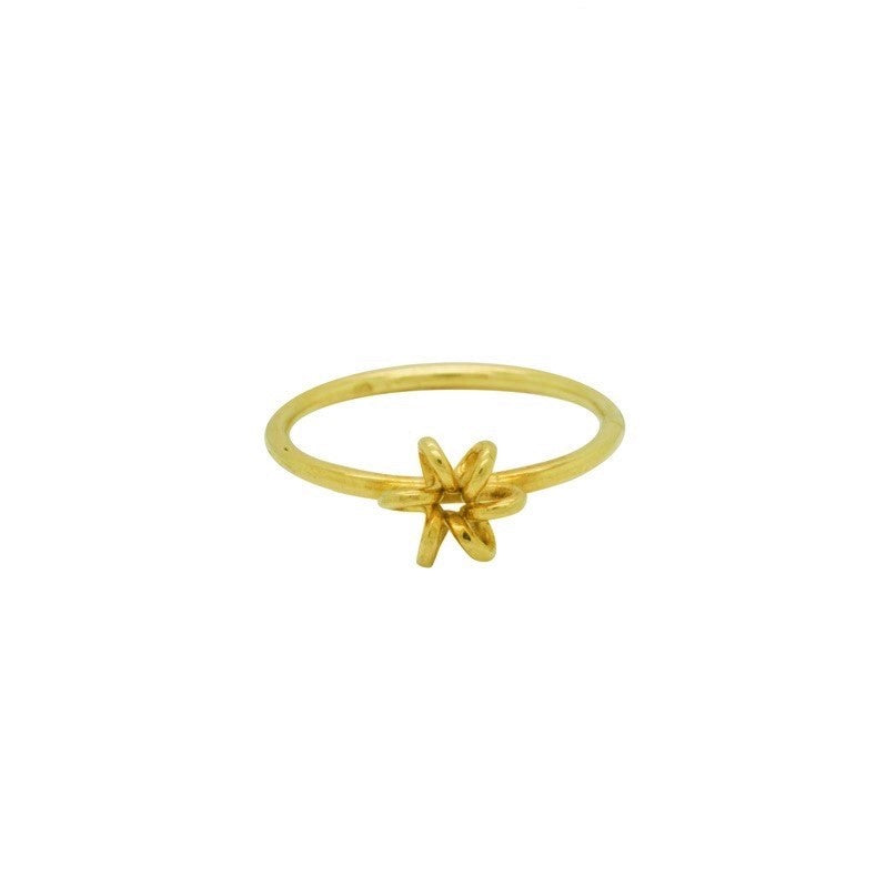 Daisy Flower Yellow Gold Stacking Ring – Maree London Jewellery